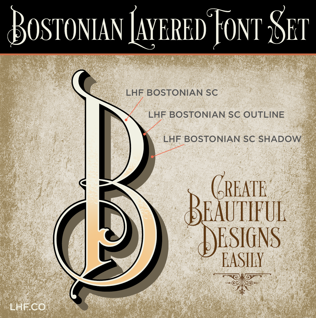 Letterhead Fonts / LHF Bostonian / Vintage Fonts